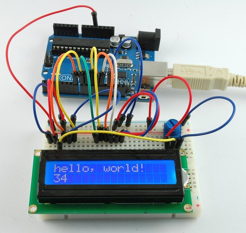 LCD Screen has only one row of Solid Blocks?? - Displays - Arduino Forum