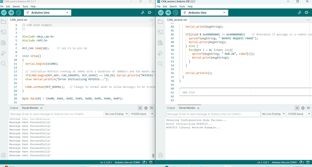 MCP2515 CAN Module Fails to Start with Arduino - Programming - Arduino Forum