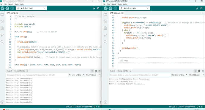 MCP2515 CAN Module Fails to Start with Arduino - Programming - Arduino Forum
