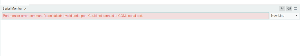 Port monitor error: command 'open' failed: Invalid serial port. Could not connect to COM serial ...
