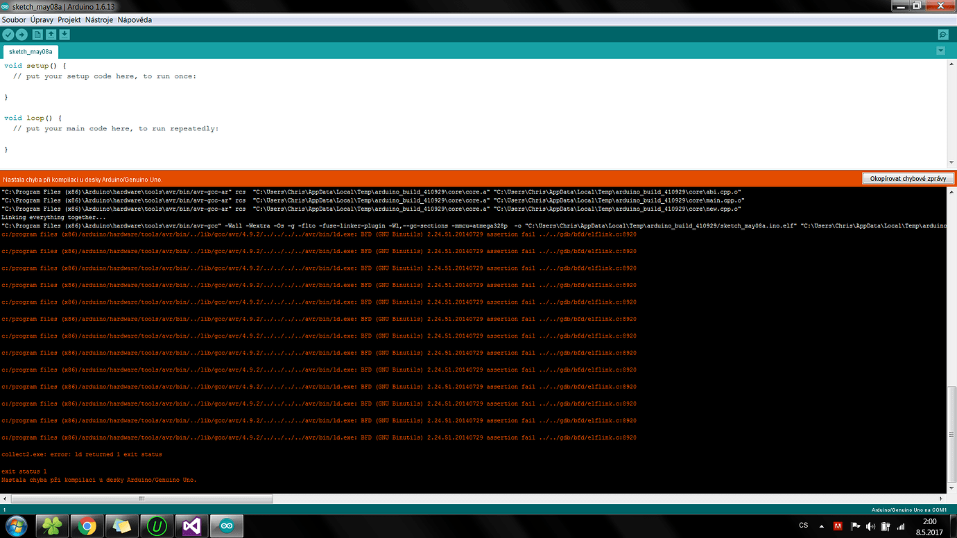 I cant compile anything! - IDE 1.x - Arduino Forum