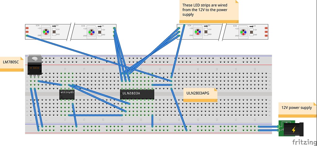 ATTiny85 to power two RGB LED strips - General Guidance - Arduino Forum