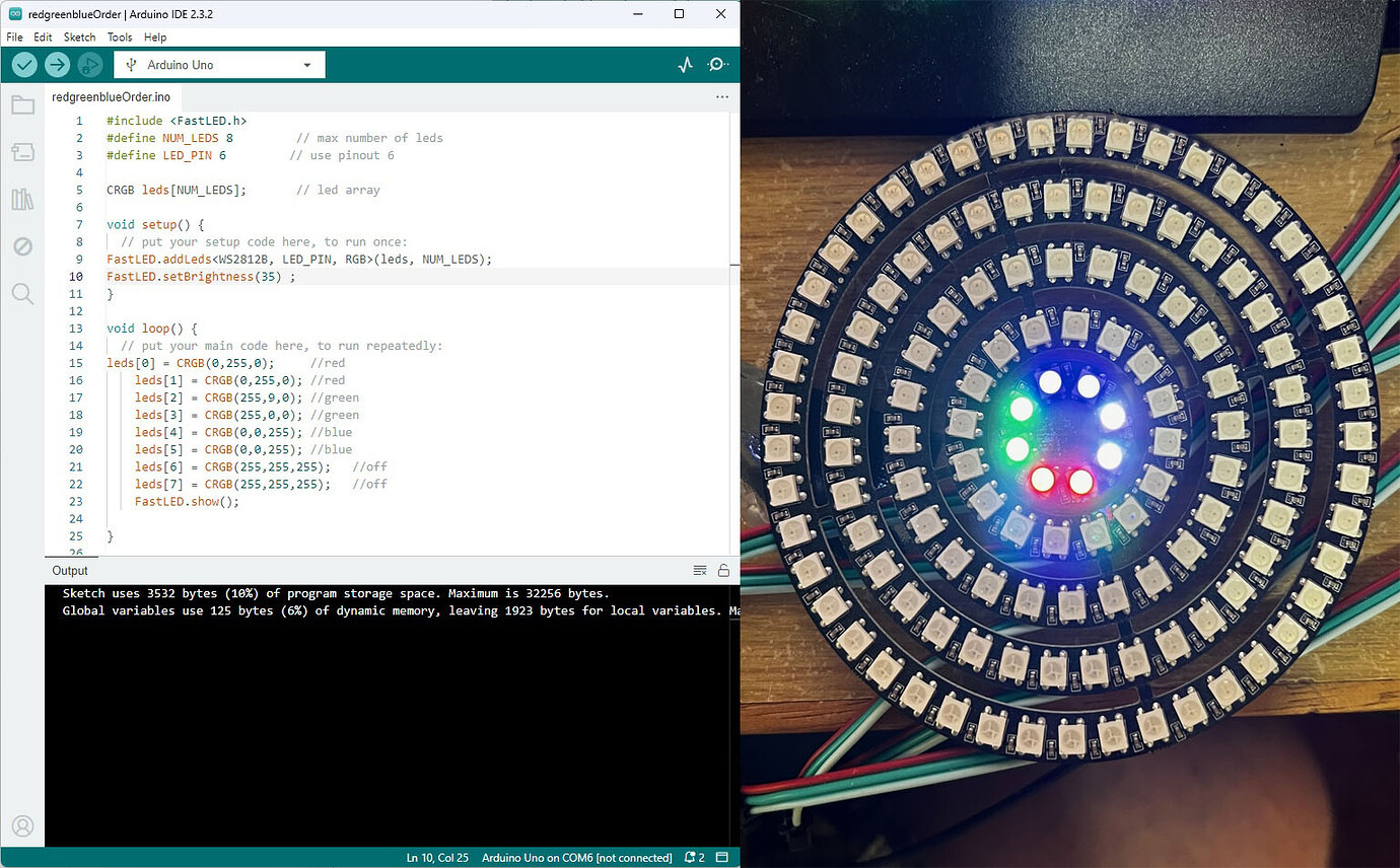 Some progress with a led ring and arduino - LEDs and Multiplexing - Arduino Forum