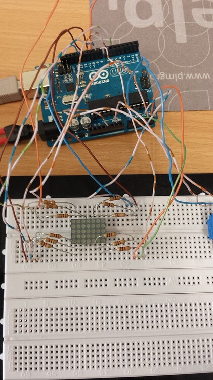 How to display potentiometer reading on 5*7 LED Matrix display - LEDs and Multiplexing - Arduino ...