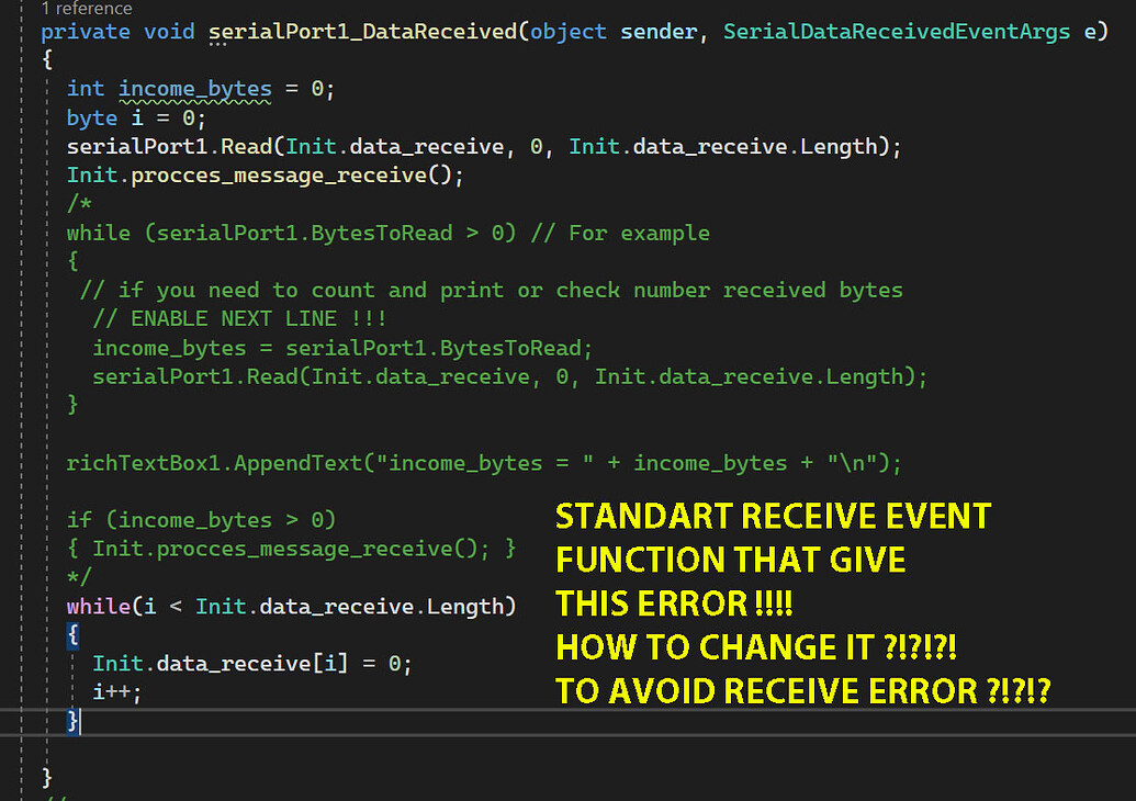 [ SOLVED ] C# win10 serial terminal MISSING FIRST BYTE ! - Interfacing w/ Software on the ...