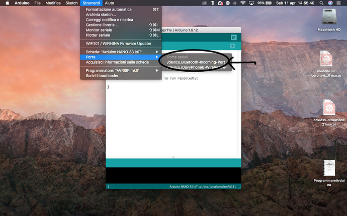 upload sketch thought bluetooth, whit Arduino nano 33 hot don't work ...