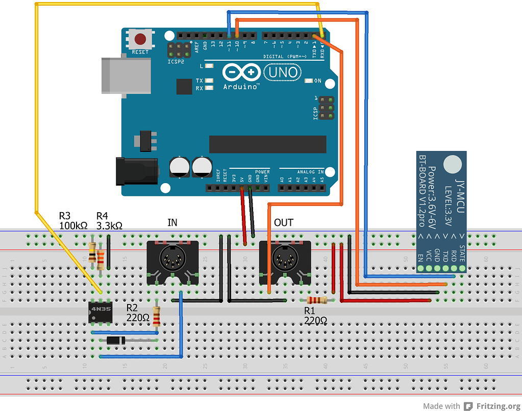 How to read/send MIDI with ESP32 (4N35) - General Electronics - Arduino Forum