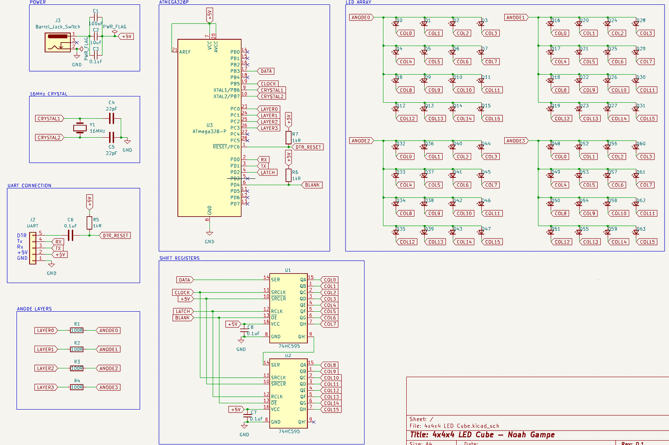 Transistor Choice For Common Anode Layers Of 4x4x4 Led Cube Leds And Multiplexing Arduino Forum