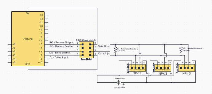 RS485 multiple NPK Sensors on Arduino Uno R3 - General Guidance ...