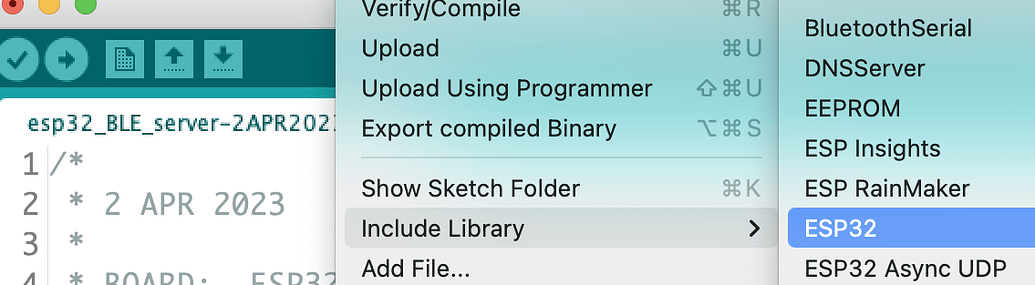 BLE_server example compiler error - Programming - Arduino Forum