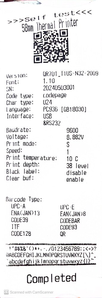 Thermal Printer not printing text in english - Programming - Arduino Forum