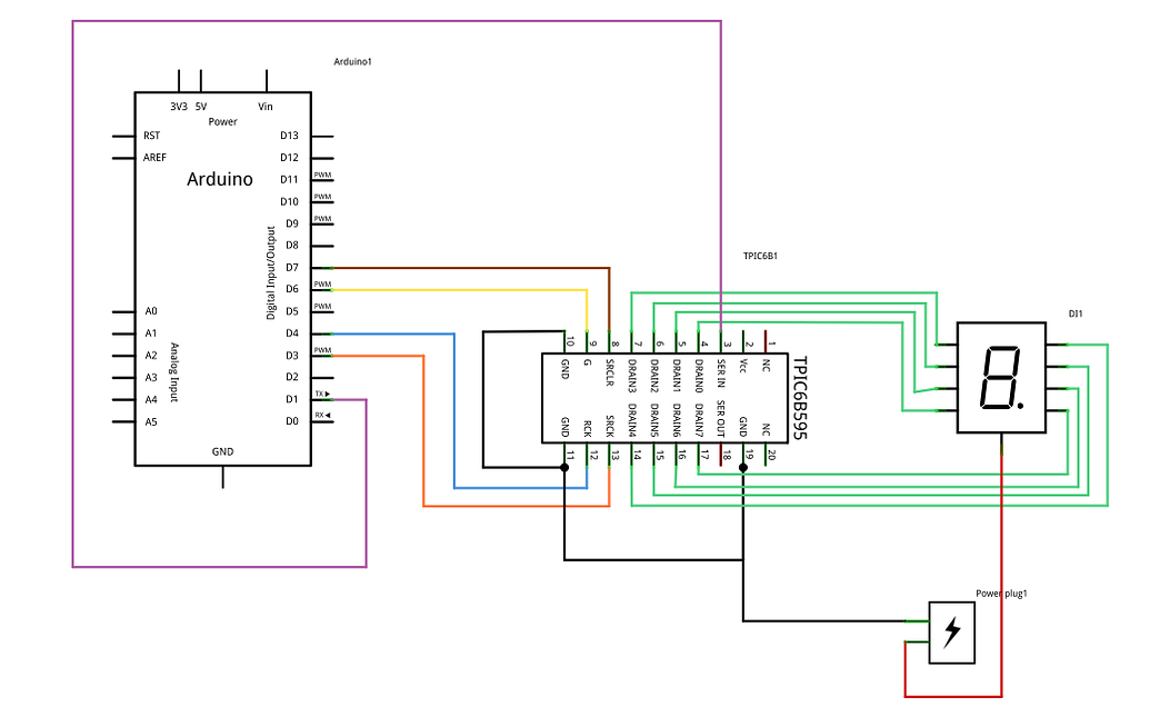 TPIC6B595 Controlled 7 Segment - LEDs and Multiplexing - Arduino Forum