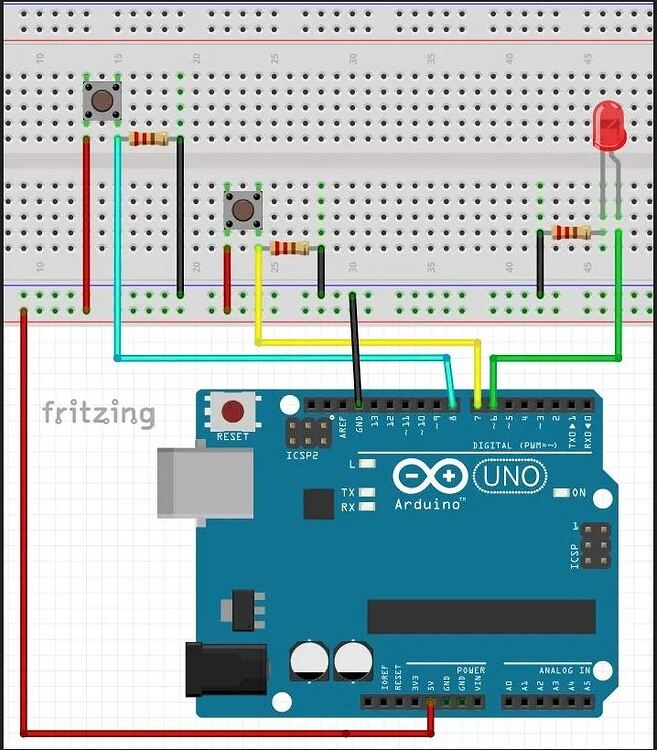 Zwei Taster für eine LED - Deutsch - Arduino Forum
