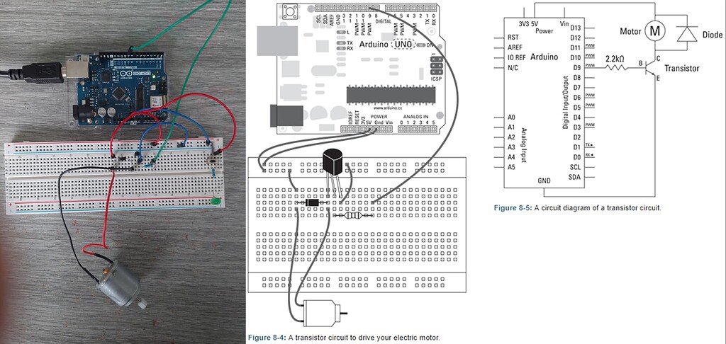 DC motor not working with transistor - Motors, Mechanics, Power and CNC - Arduino Forum