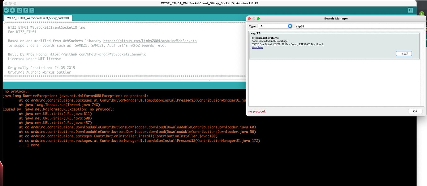 WT32-ETH01 board not working with Arduino IDE 2.0 - IDE 1.x - Arduino Forum