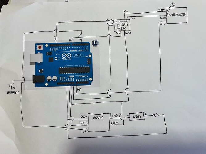 Power to Anemometer via a MOSFET - General Electronics - Arduino Forum