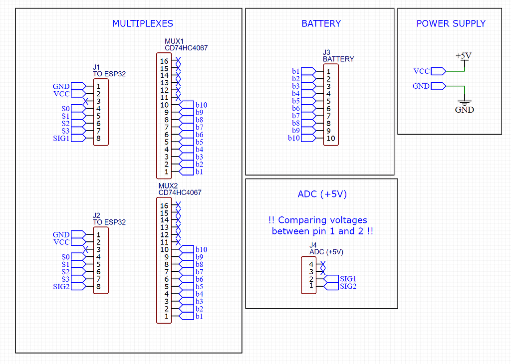 Measuring 10s lithum ion battery with 2 multiplexers - LEDs and Multiplexing - Arduino Forum