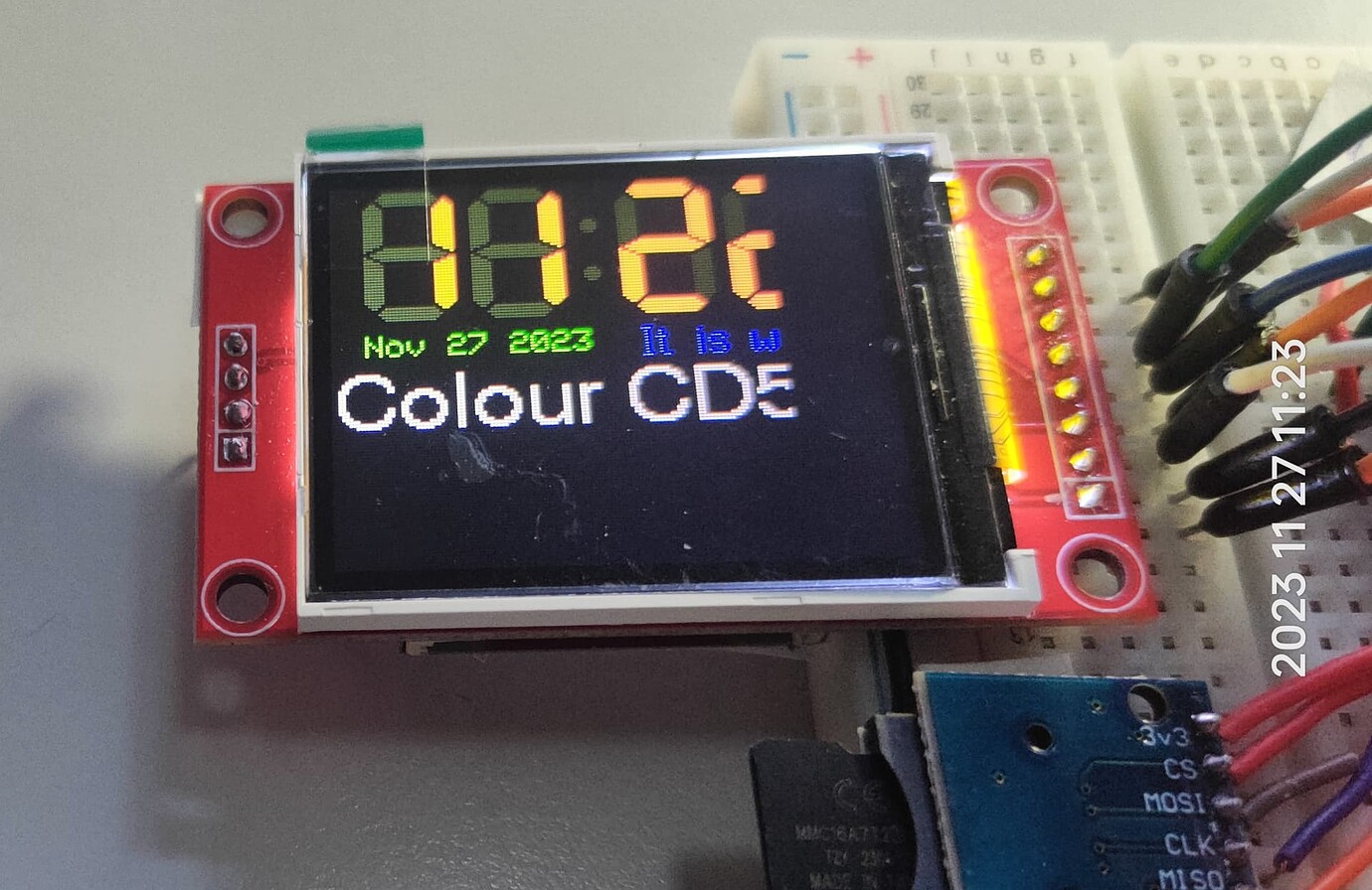 1.8 TFT SPI 128*160 V1.1 ST7735 driver working properly with Adafruit library but not with TFT ...