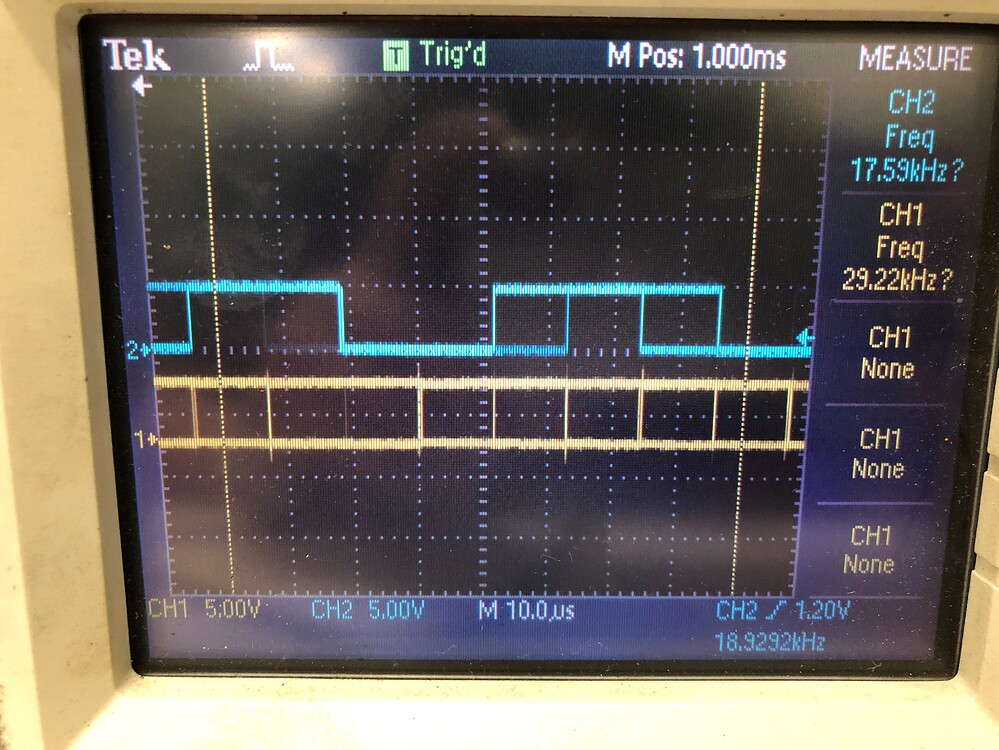 Timer1 Quadrature Signal Generator - Signals are not the same frequency ...