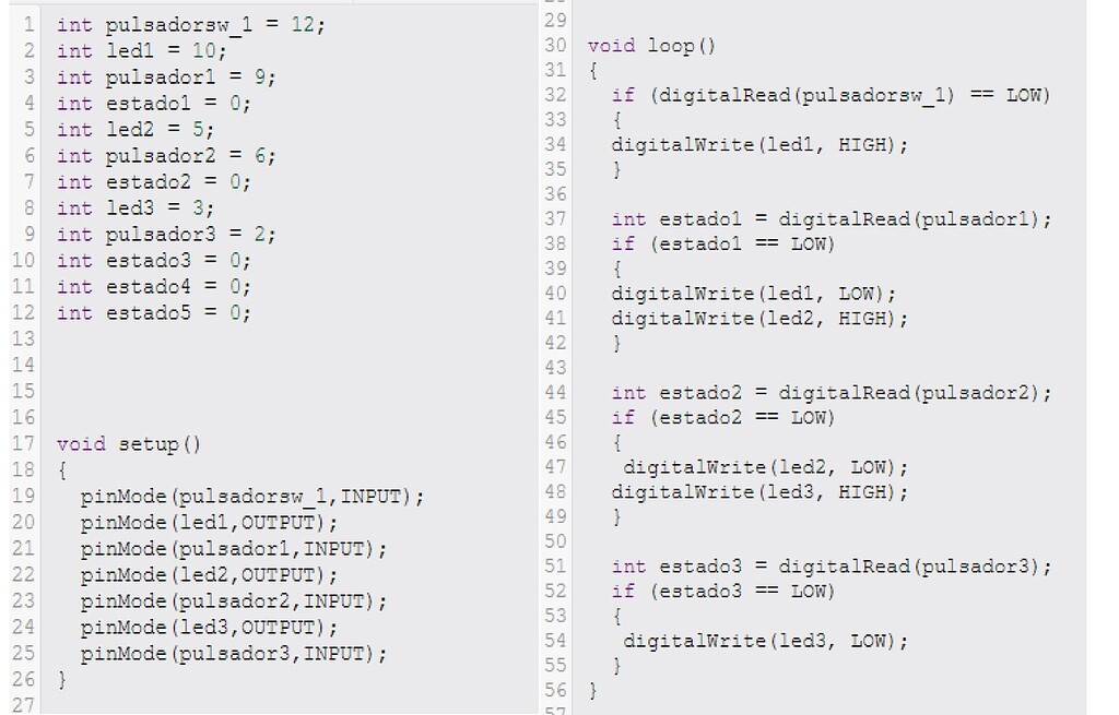 Encender 8 LEDs y apagarlos cada uno con su respectivo push - Software ...