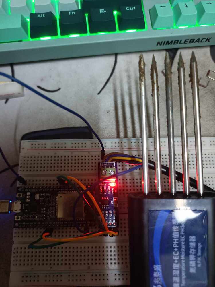 ESP32-WROOM-DA MODULE and 7 in 1 Soil sensor using RS485 to TTL converter - General Guidance ...