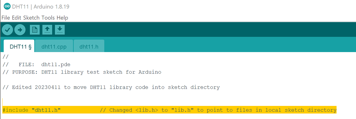 Using DHT11 temp. and humidity sensor to measure & display the temp and humidity using an LCD ...