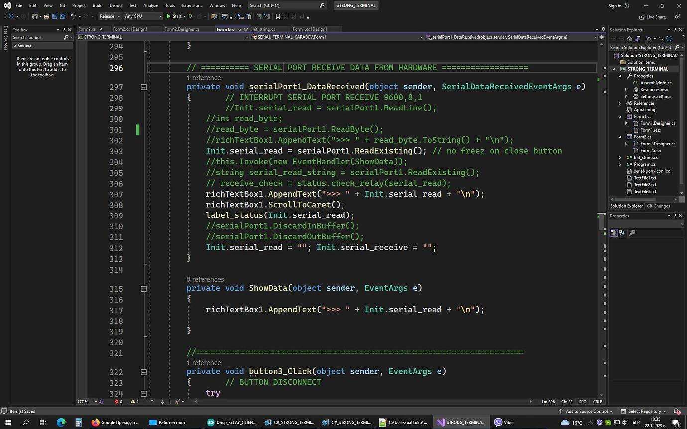 [ SOLVED ] C# win10 serial terminal MISSING FIRST BYTE ! - Interfacing w/ Software on the ...