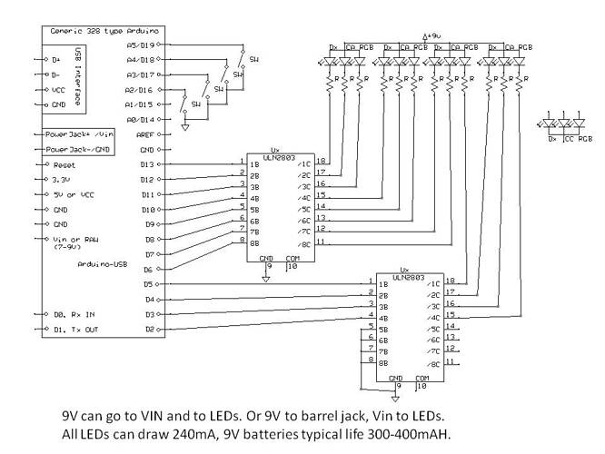 1 button to control 1 RGB LED - LEDs and Multiplexing - Arduino Forum