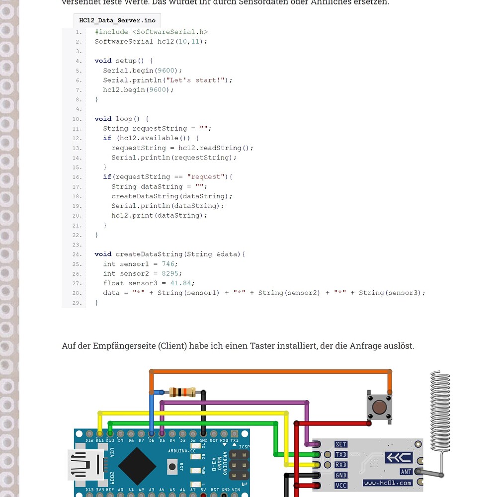 Kommunikation Datenaustausch zwischen zwei HC12-Funkmodulen - Page 2 ...