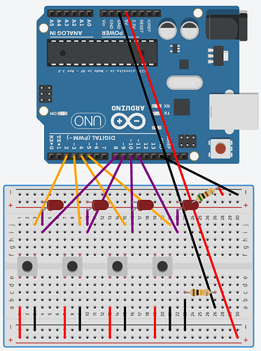 Duplicating the "Button" tutorial for multiple pushbuttons - LEDs and Multiplexing - Arduino Forum