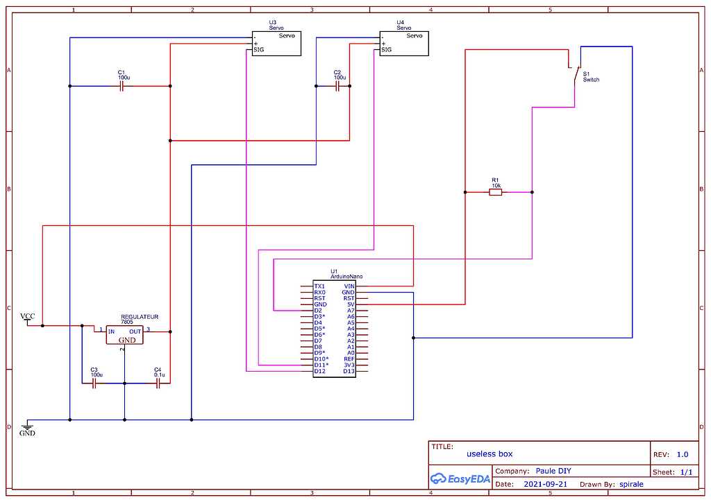 Schematic for my useless box (first project) - General Electronics ...