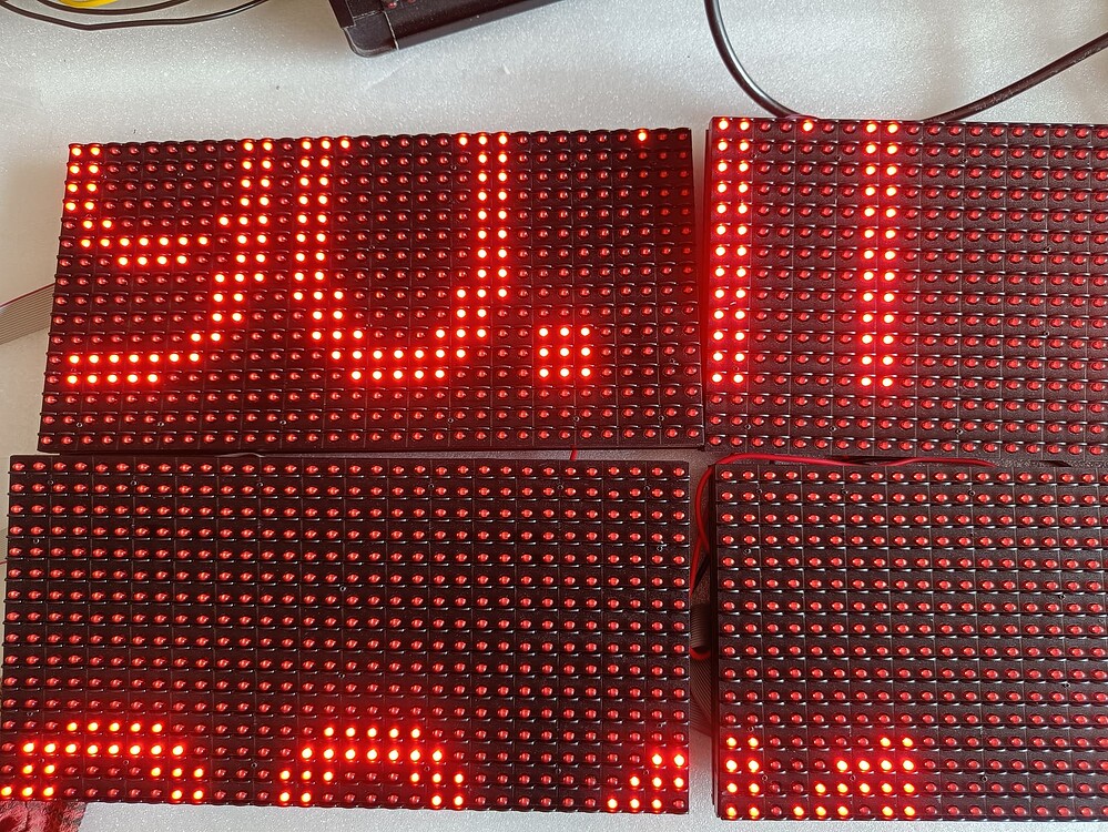 Connecting 2 p10 led board of size 16x32 vertically which makes 32x32 ...