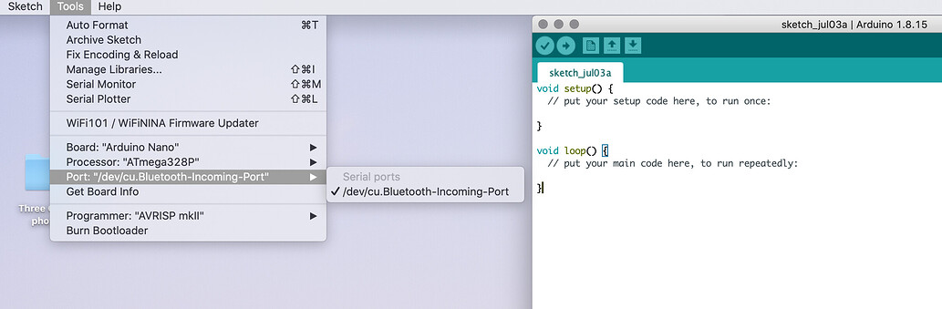 Using iMac, problem with PORT selection when trying to uploading sketch ...