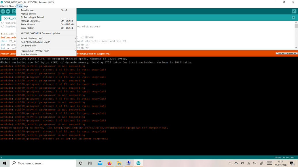 I can't upload code to arduino uno - Uploading - Arduino Forum