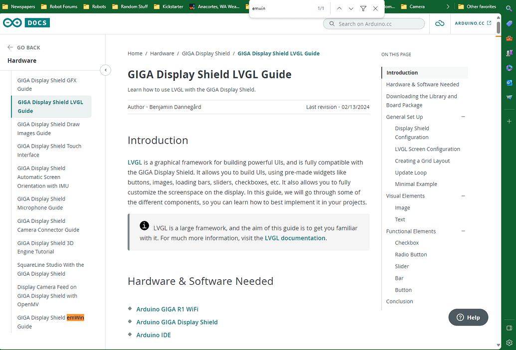 Arduino Giga R1 and Arduino Gift Display, Lvgl.h comp. error - GIGA Display Shield - Arduino Forum