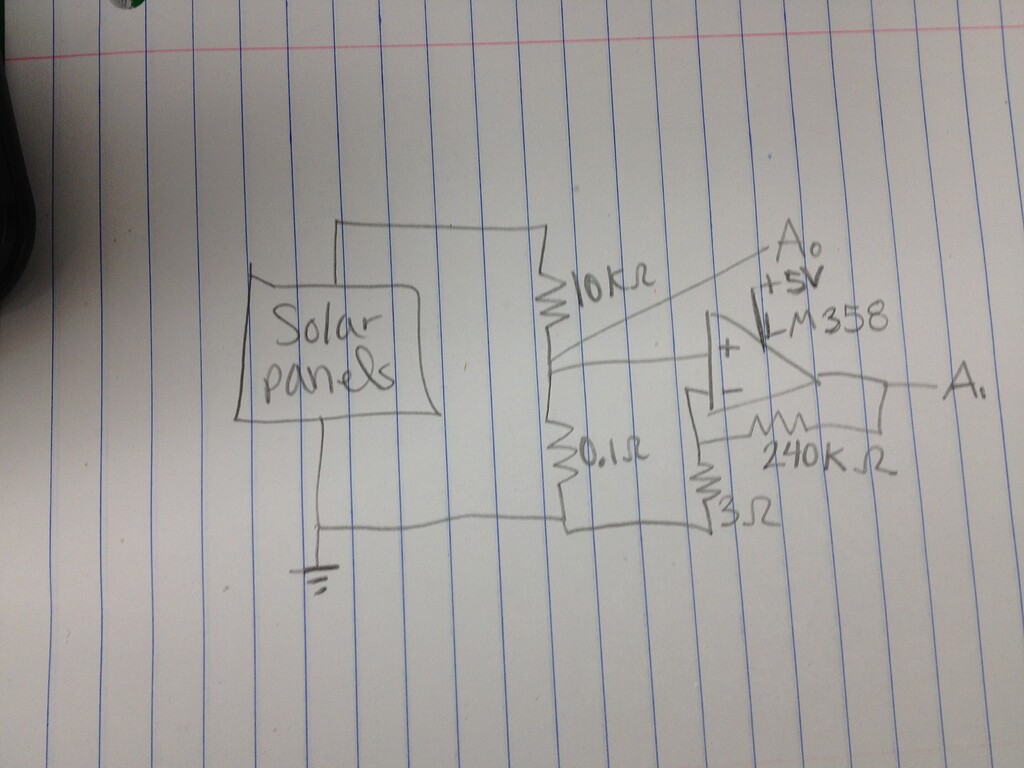 Designing a voltage/current meter for solar panels using 358 op-amp - General Guidance - Arduino ...
