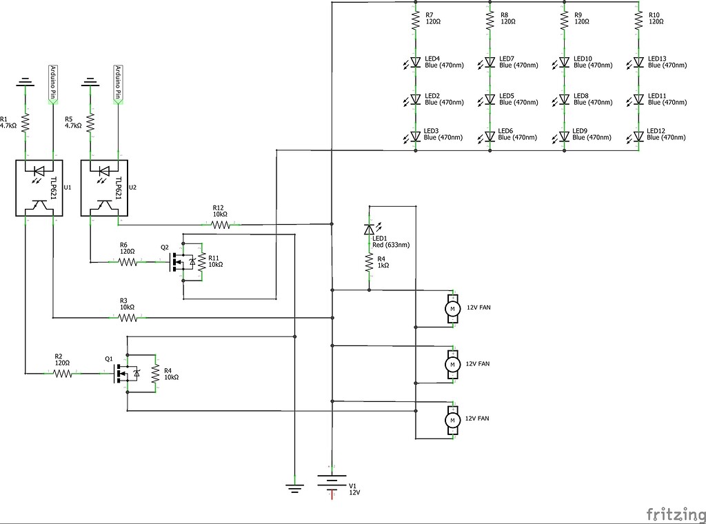Circuit advice for fan/led control - General Electronics - Arduino Forum