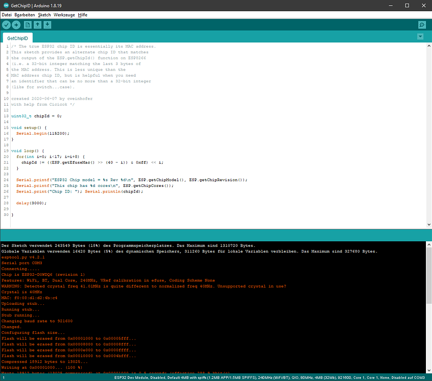 Verbindung ESP32 nicht möglich - Deutsch - Arduino Forum