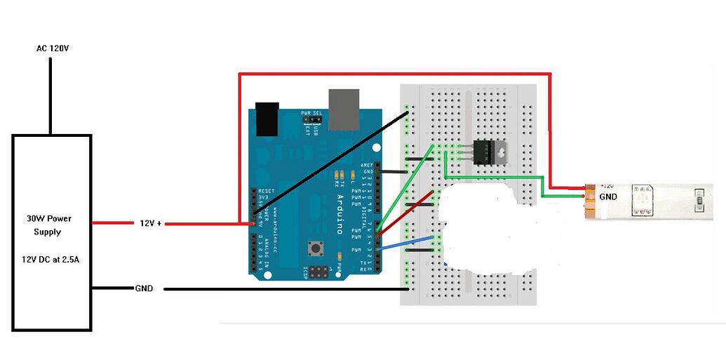 LED Strips with MOSFET Will This Work? - General Guidance - Arduino Forum