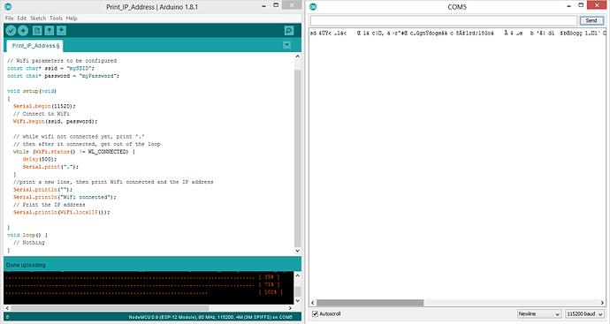 NodeMCU v0.9 Unreadable Output - Networking, Protocols, and Devices - Arduino Forum