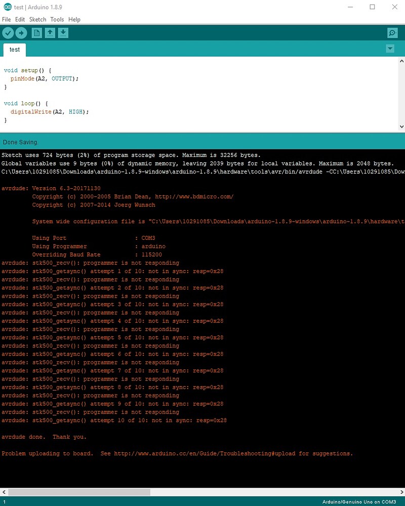 stk500_getsync() error on Uno - Uploading - Arduino Forum