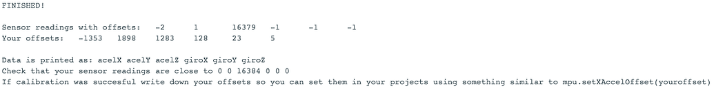How to implement MPU6050 offsets into code? - Programming - Arduino Forum