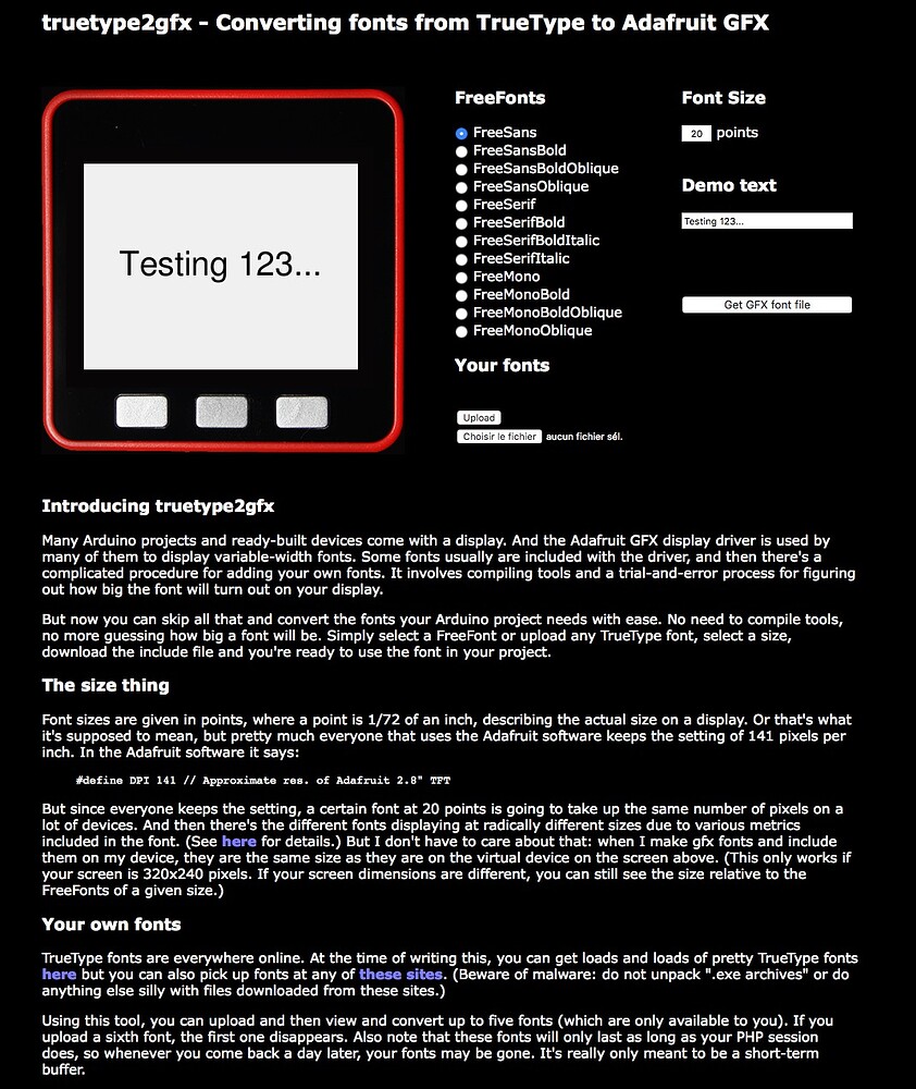 Tuto : ajout de Fonts .h dans la librairie de Fonts de Adafruits_gfx ...