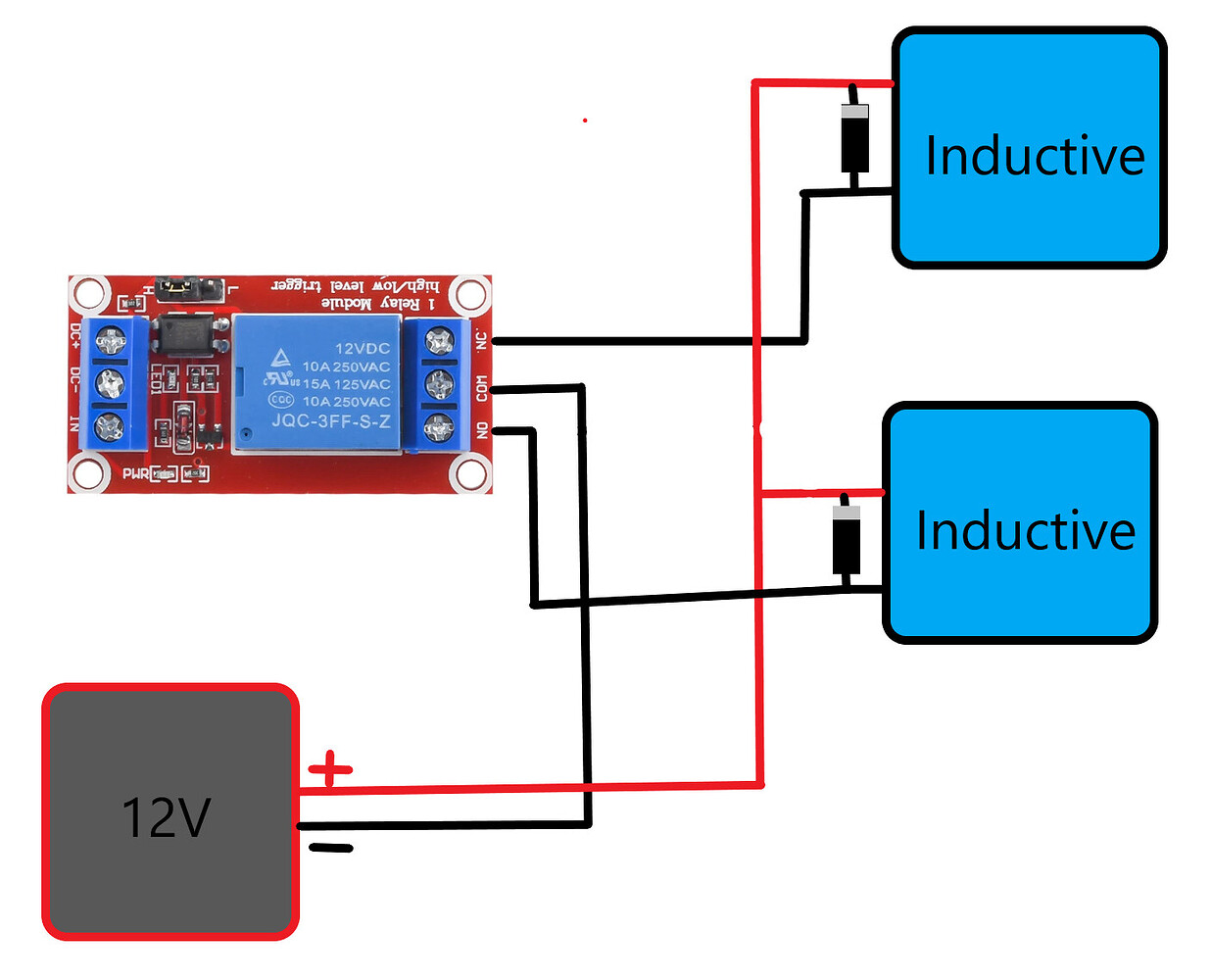 Diode for inductive load protection when using relay module - General ...
