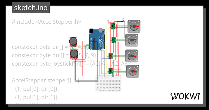 Controlling 4 Stepper Motors with 2 Joystick, a4988 Motor Driver, and Arduino Uno (without CNC ...