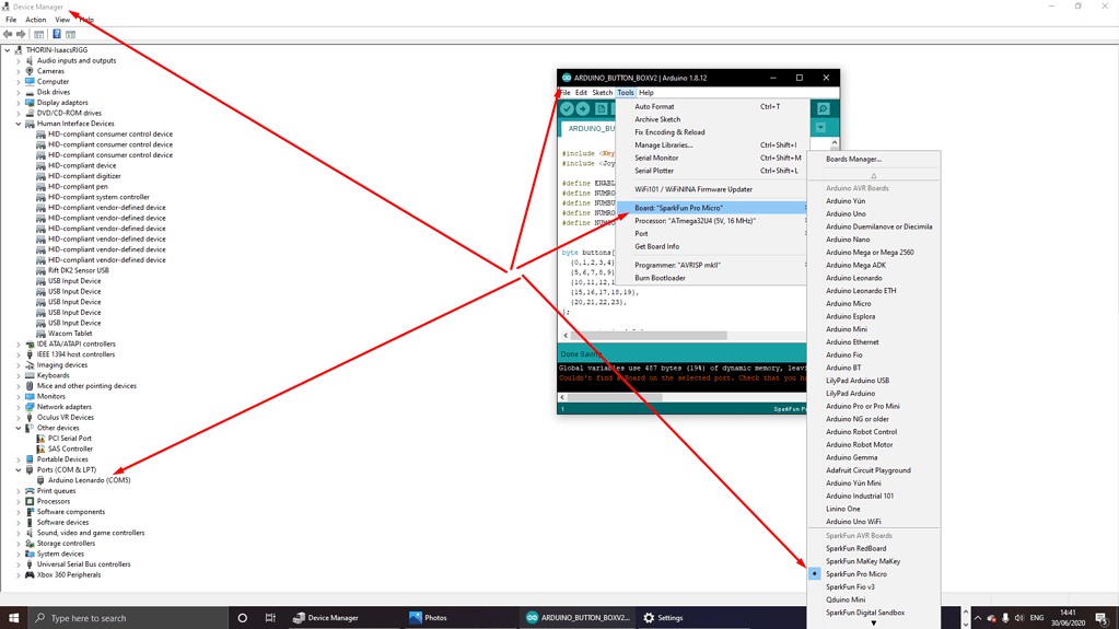Arduino Pro Micro Clone Identifing As An Arduino Leonardo In Device Manager Ide 1x Arduino 8213