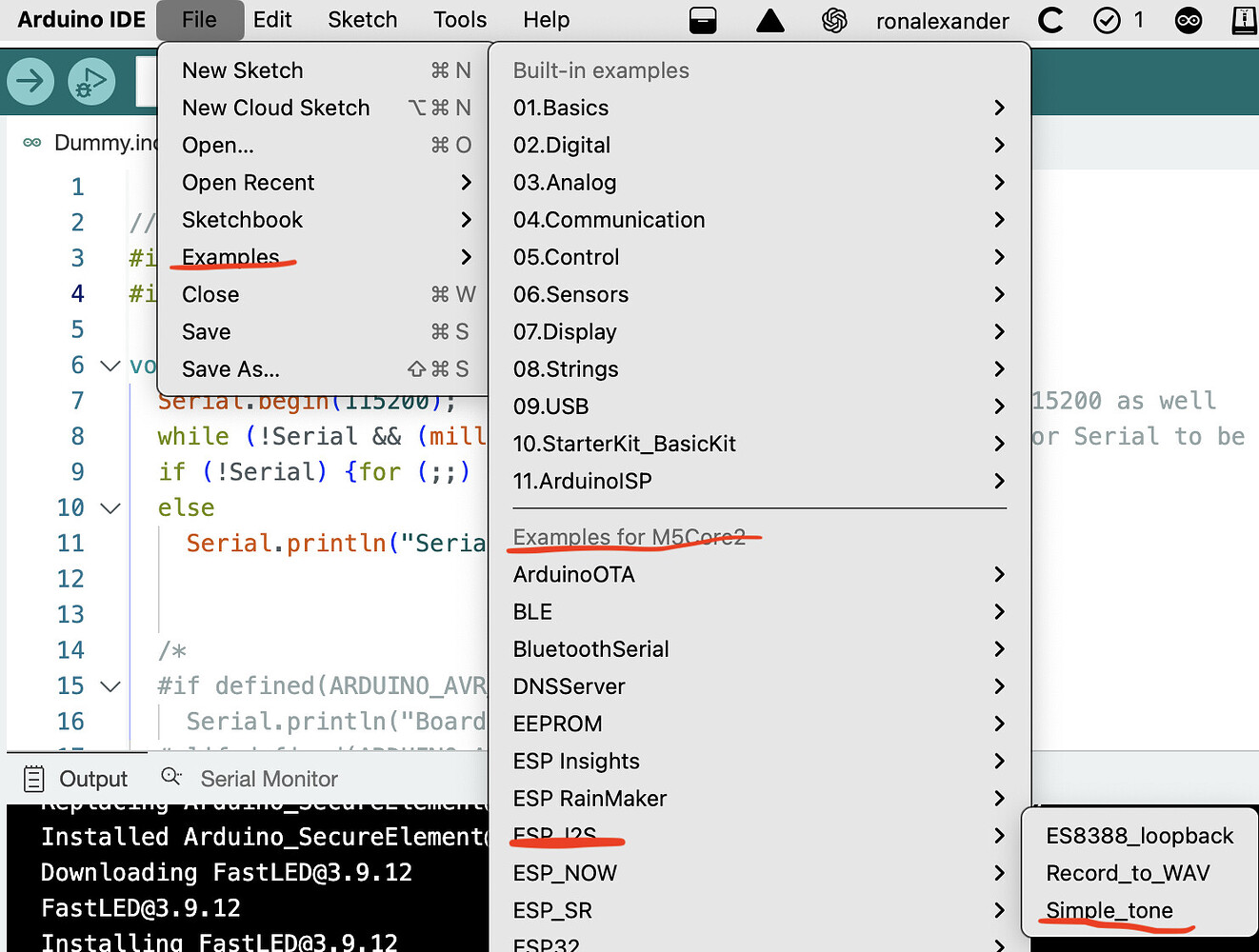 Can't find Arduino M5core2 Sound example - Programming - Arduino Forum