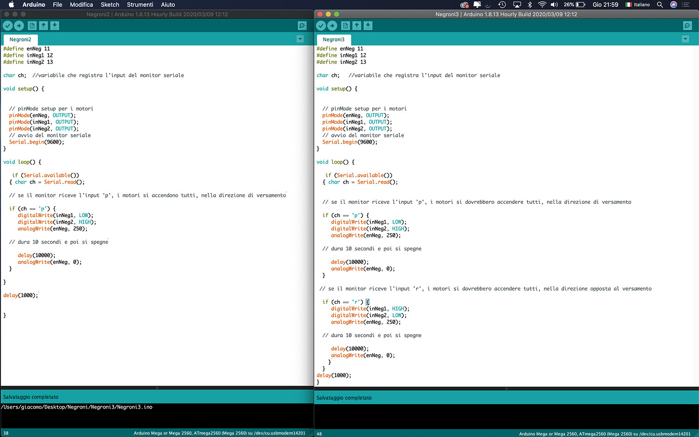 [RISOLTO] Problema con ARDUINO MEGA e L298N - Software - Arduino Forum