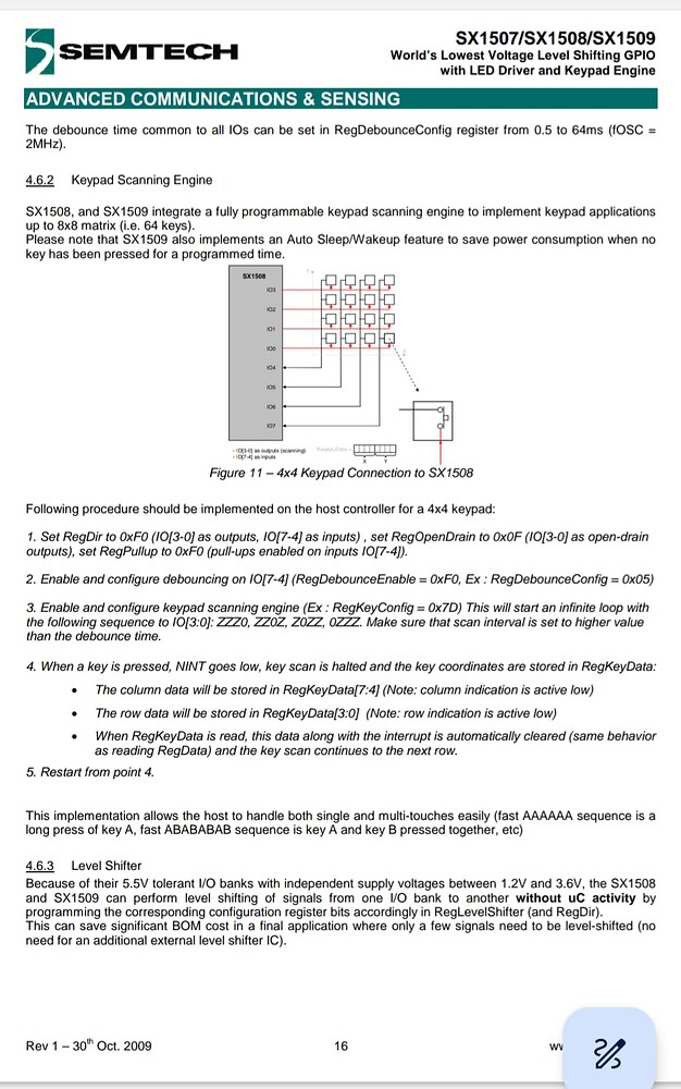 Button matrix and SX1509 wiring - Page 2 - General Guidance - Arduino Forum