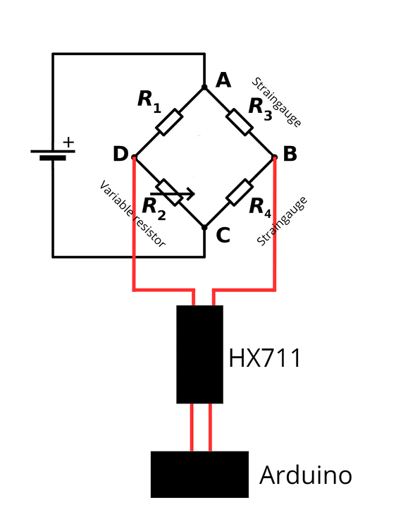 Measuring Strain With 2 Straingauges 3296w Variable Resistor Hx711